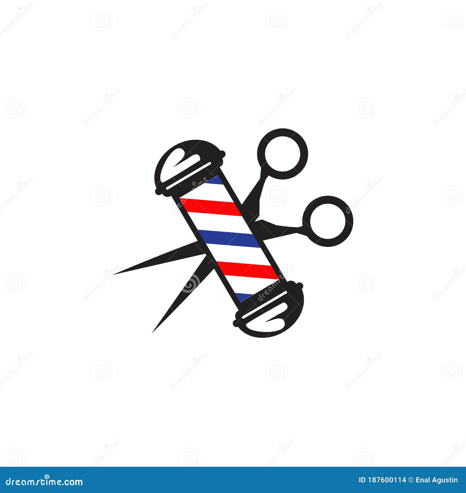 Red Blue Barber Shop Lamp Logo Design Template Stock Vector ...