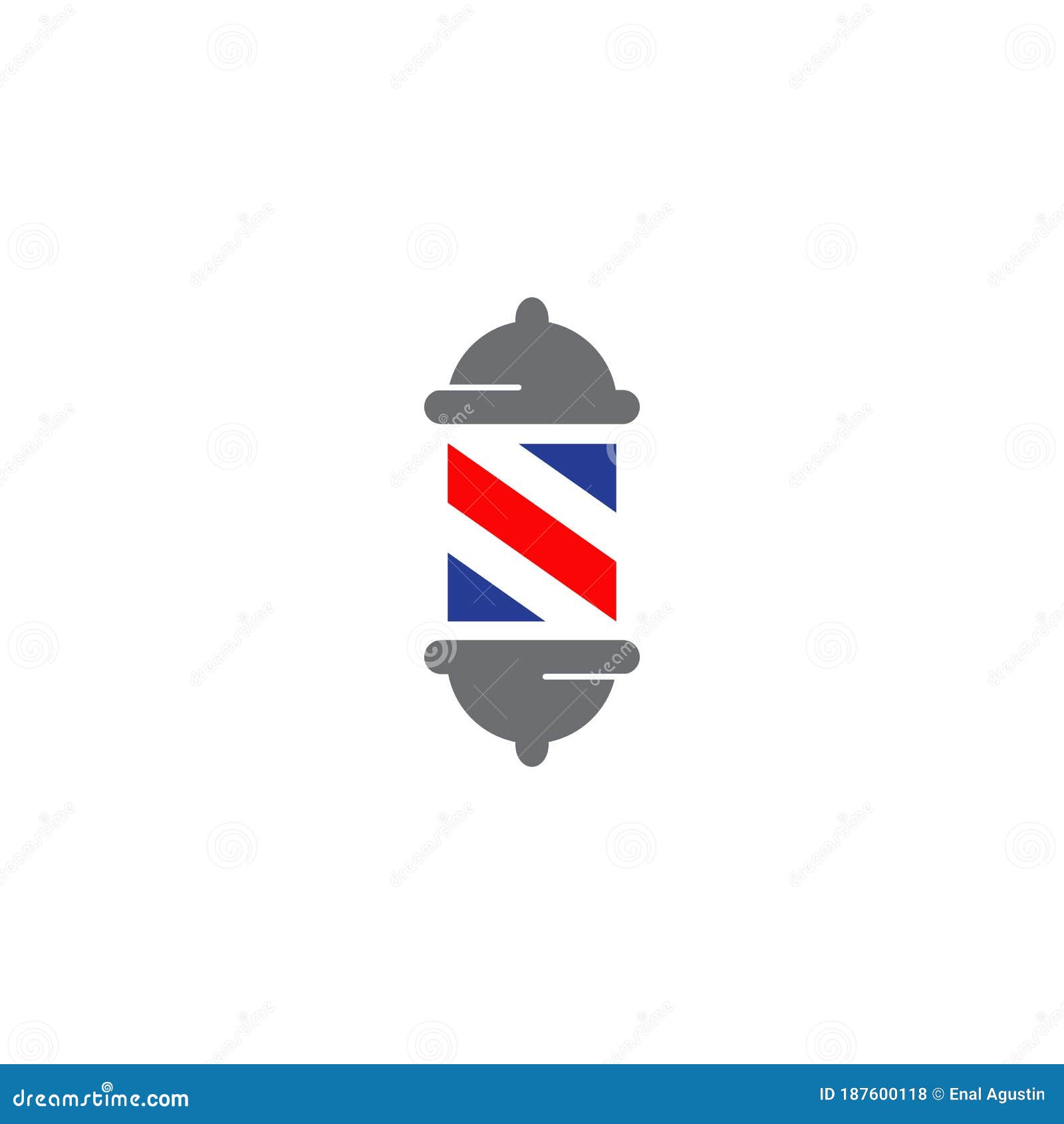 Red Blue Barber Shop Lamp Logo Design Template Stock Vector ...