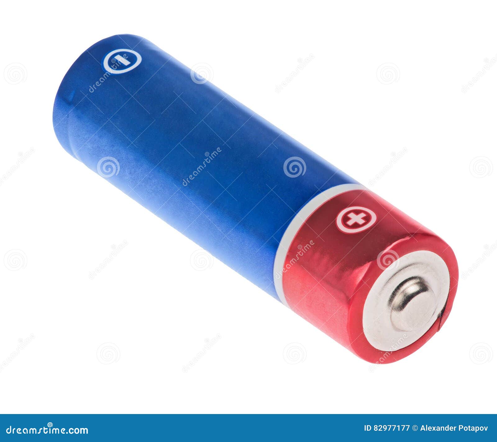 Red and Blue Battery on White Stock Image - Image of cylinder, energy ...