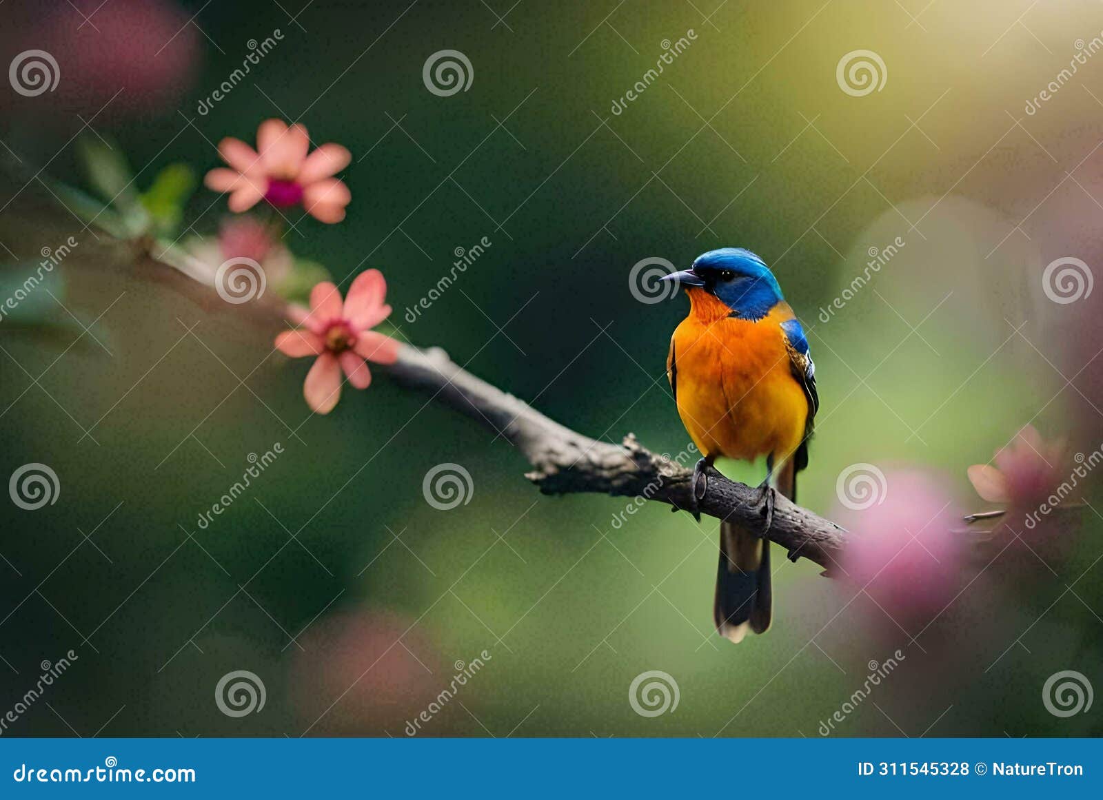 Red and Blue Bird Red Backed Shrike Red Headed Bee Eater Stock ...