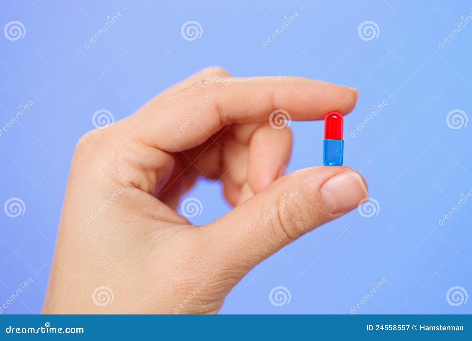 Red and Blue Bolus (capsule) in Doctor Hand Stock Image - Image of cure ...
