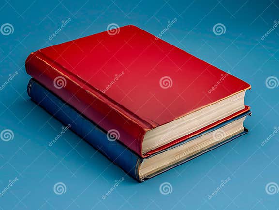 A Red and Blue Book on a Blue Surface Stock Photo - Image of surface ...