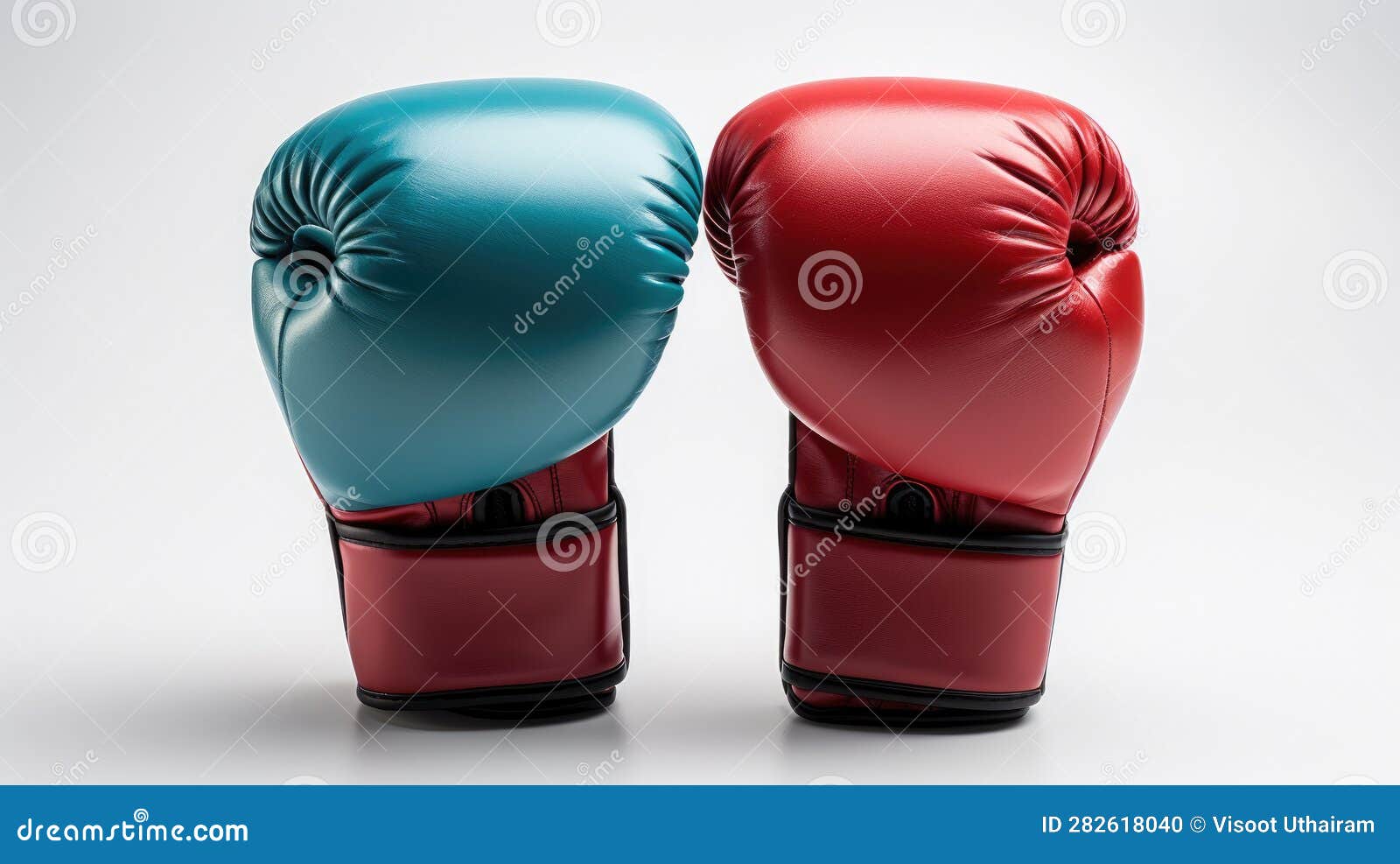 Red and Blue Boxing Gloves Isolated on White Background Stock ...