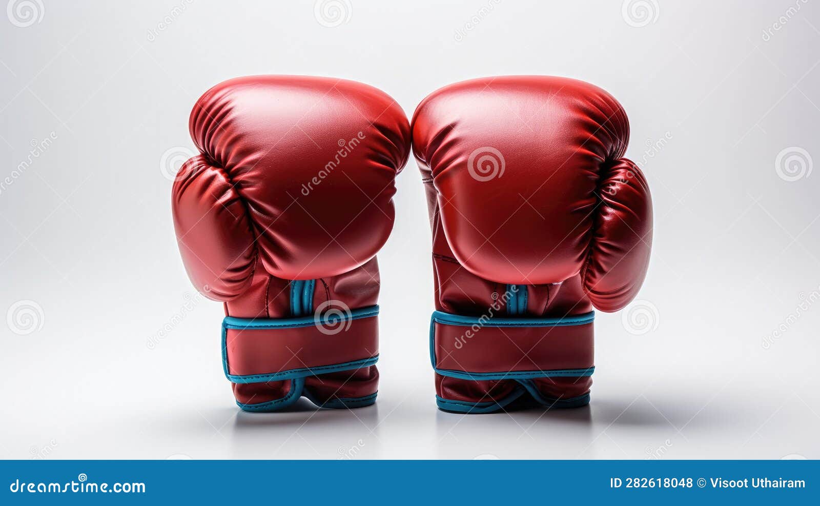 Red and Blue Boxing Gloves Isolated on White Background Stock ...