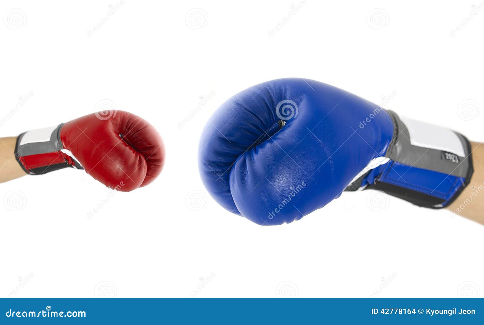 Red and Blue Boxing Gloves on White Background Stock Photo - Image of ...