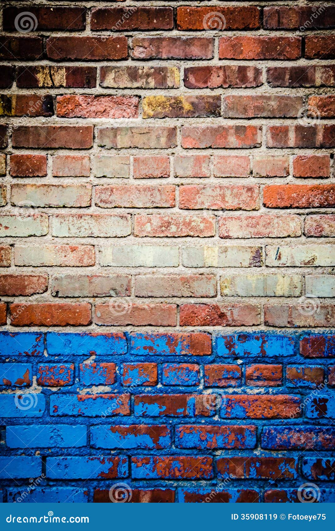Red and Blue Brick Wall Texture Stock Image - Image of background ...