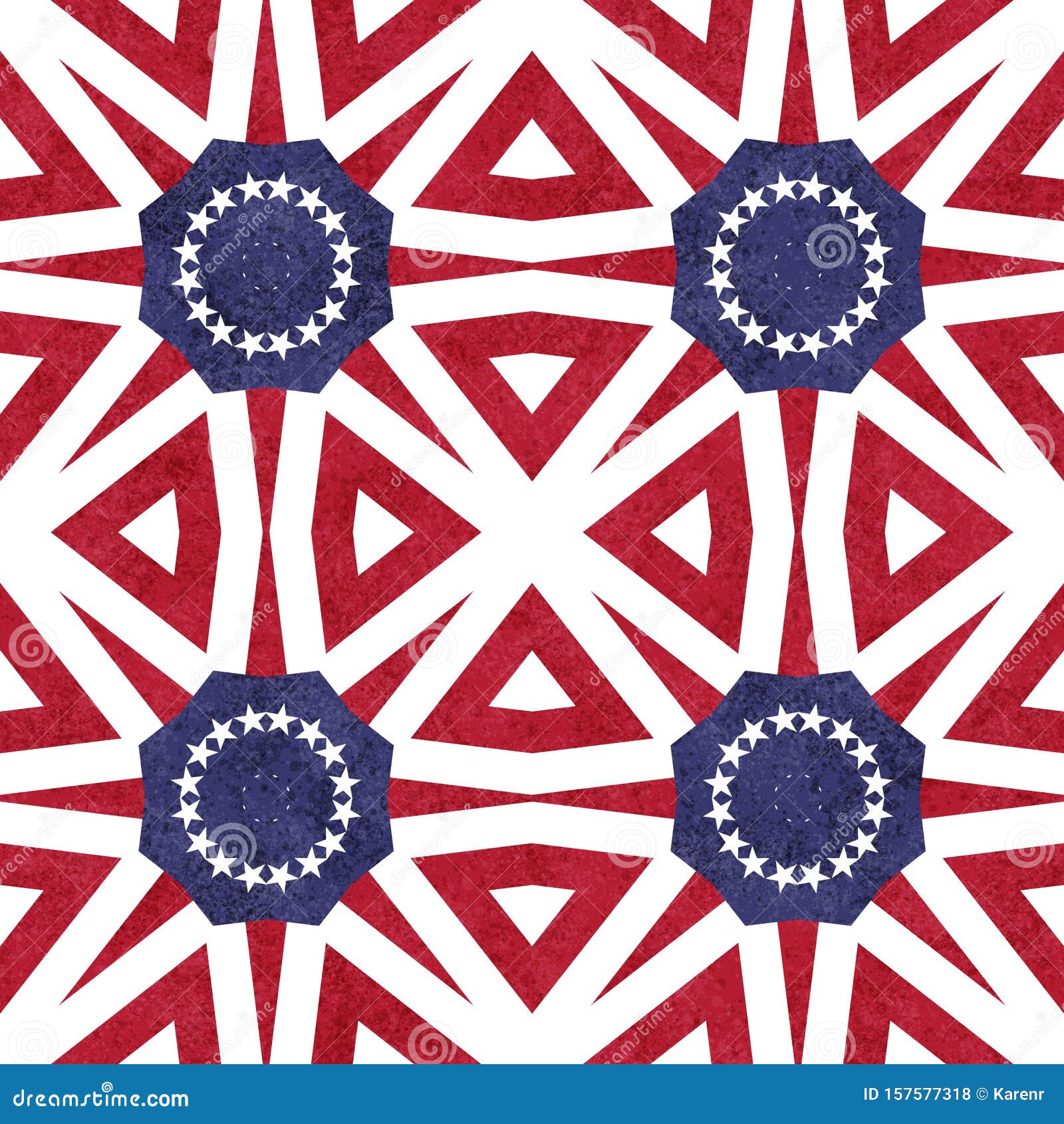 Red and Blue Burst Abstract Geometric Seamless Textured Pattern ...