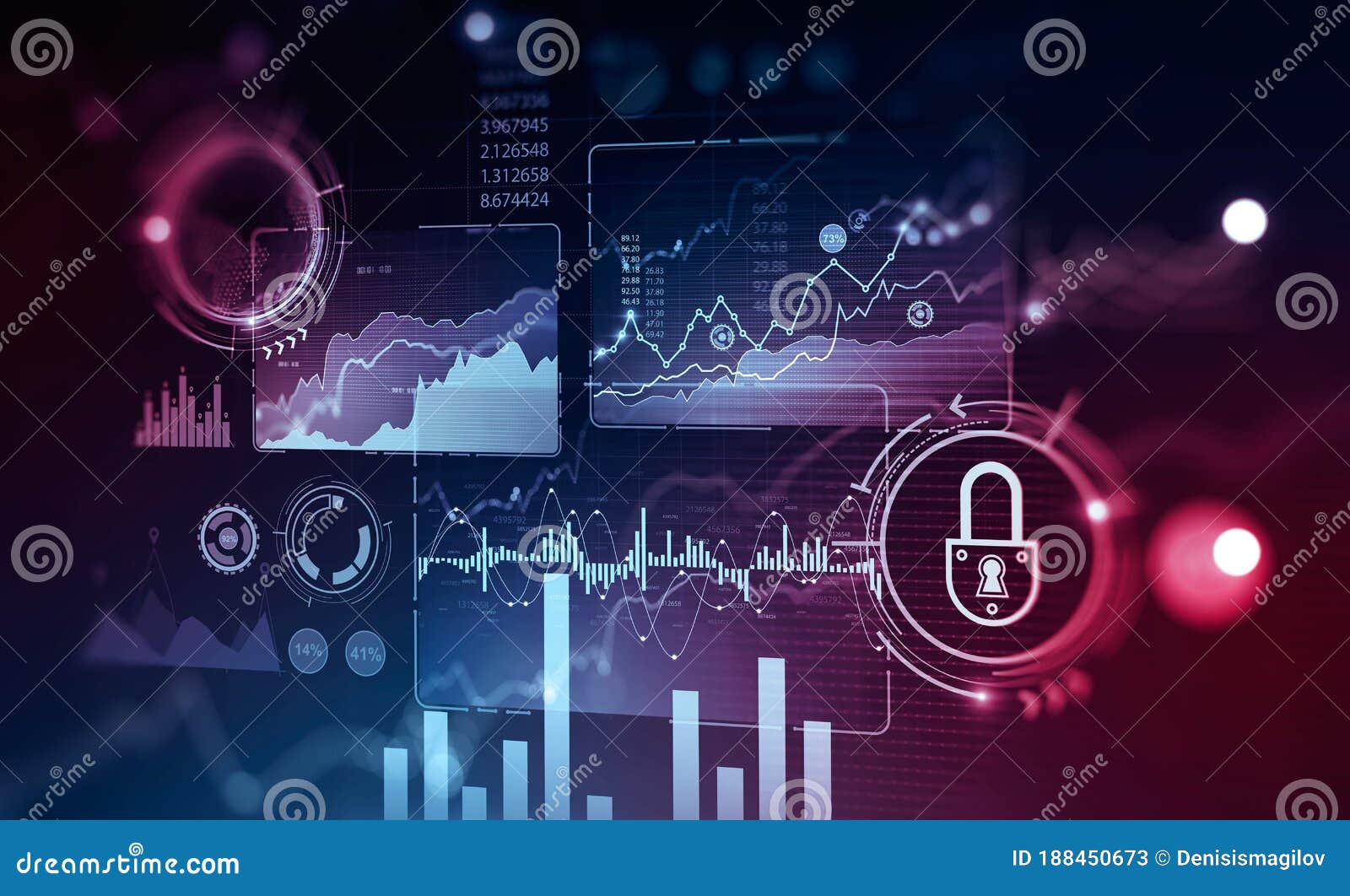 Red and Blue Business Infographic Interface Stock Illustration ...