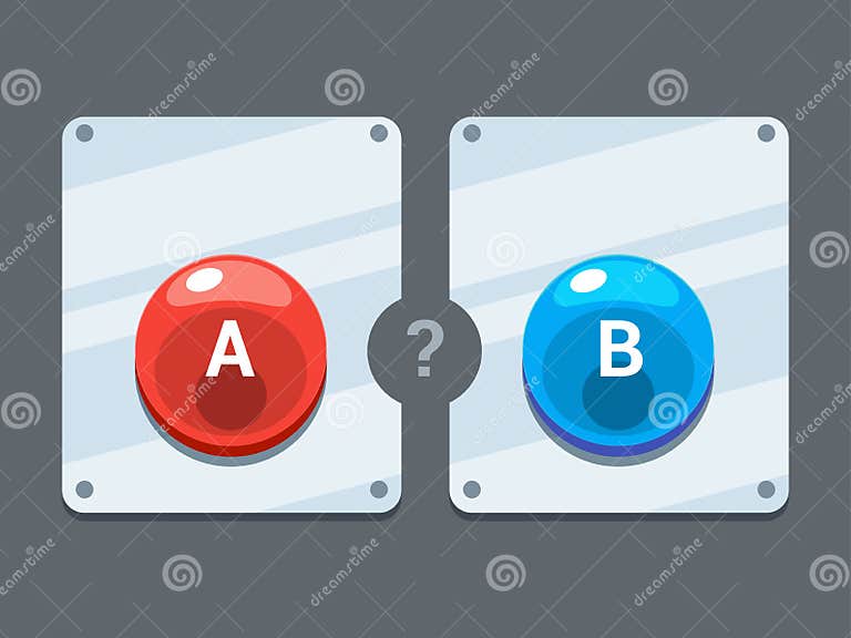 Red and Blue Button Options. Isolated Vector Illustration Stock Vector ...