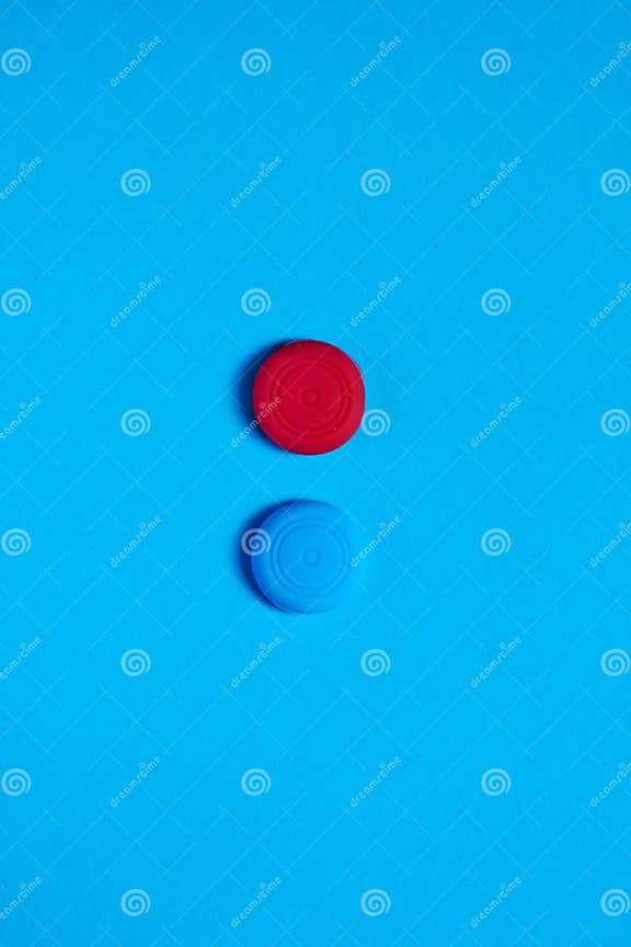 Red and Blue Buttons on Blue Background Stock Photo - Image of buttons ...