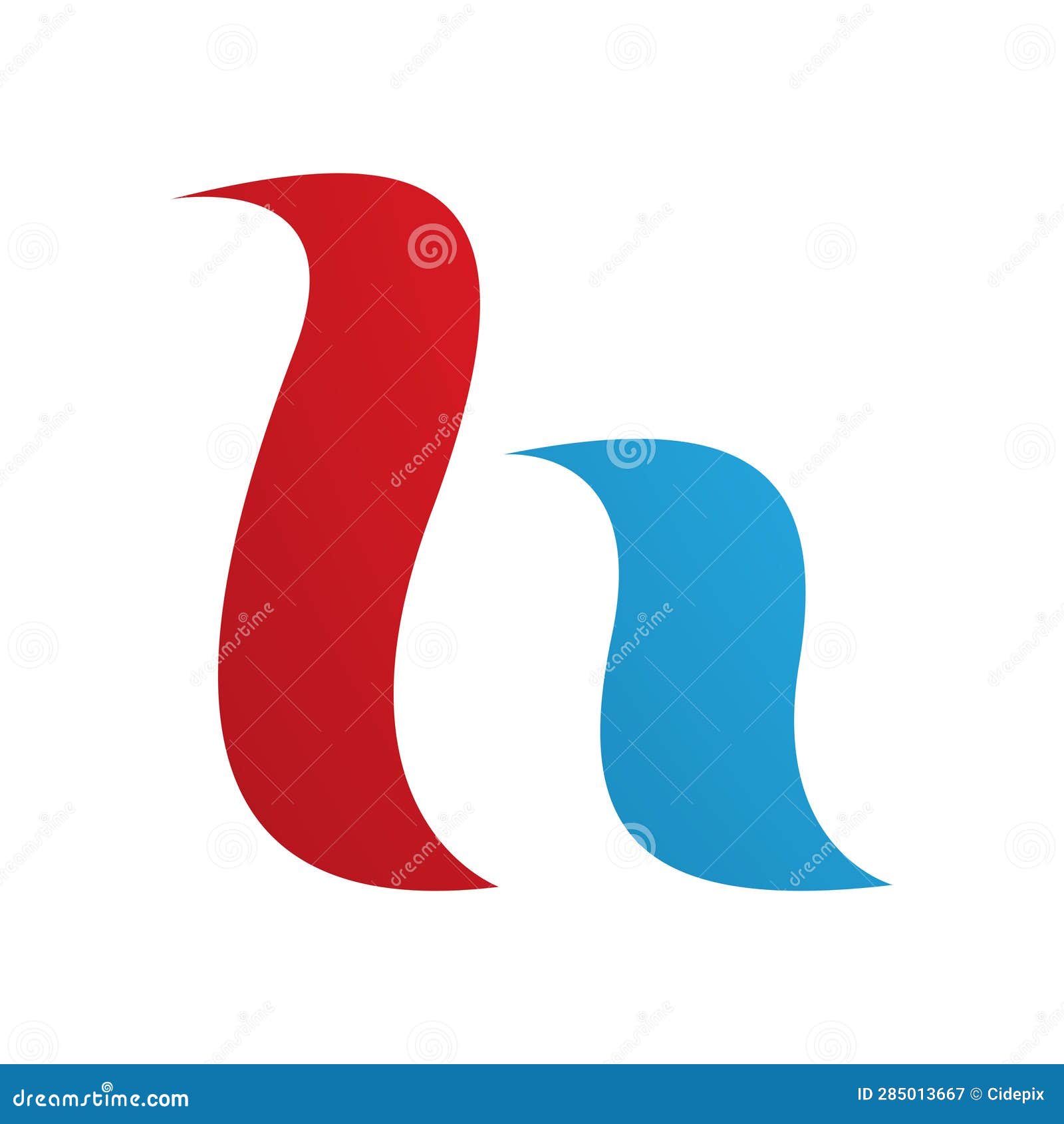 Red and Blue Calligraphic Letter H Icon Stock Vector - Illustration of ...
