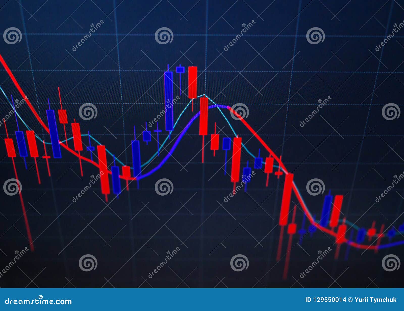 Red and Blue Candlestick Chart, Close-up Stock Photo - Image of ...