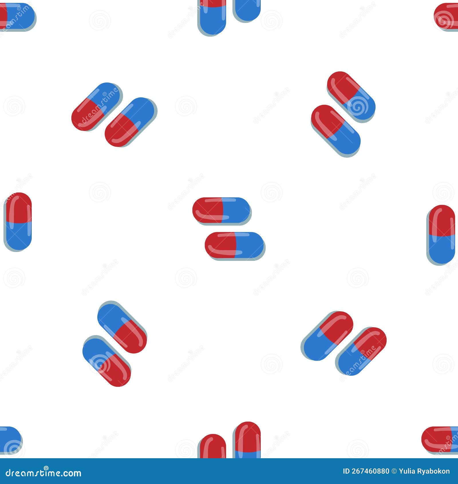 Red Blue Capsule Pattern Seamless Vector Stock Vector - Illustration of ...
