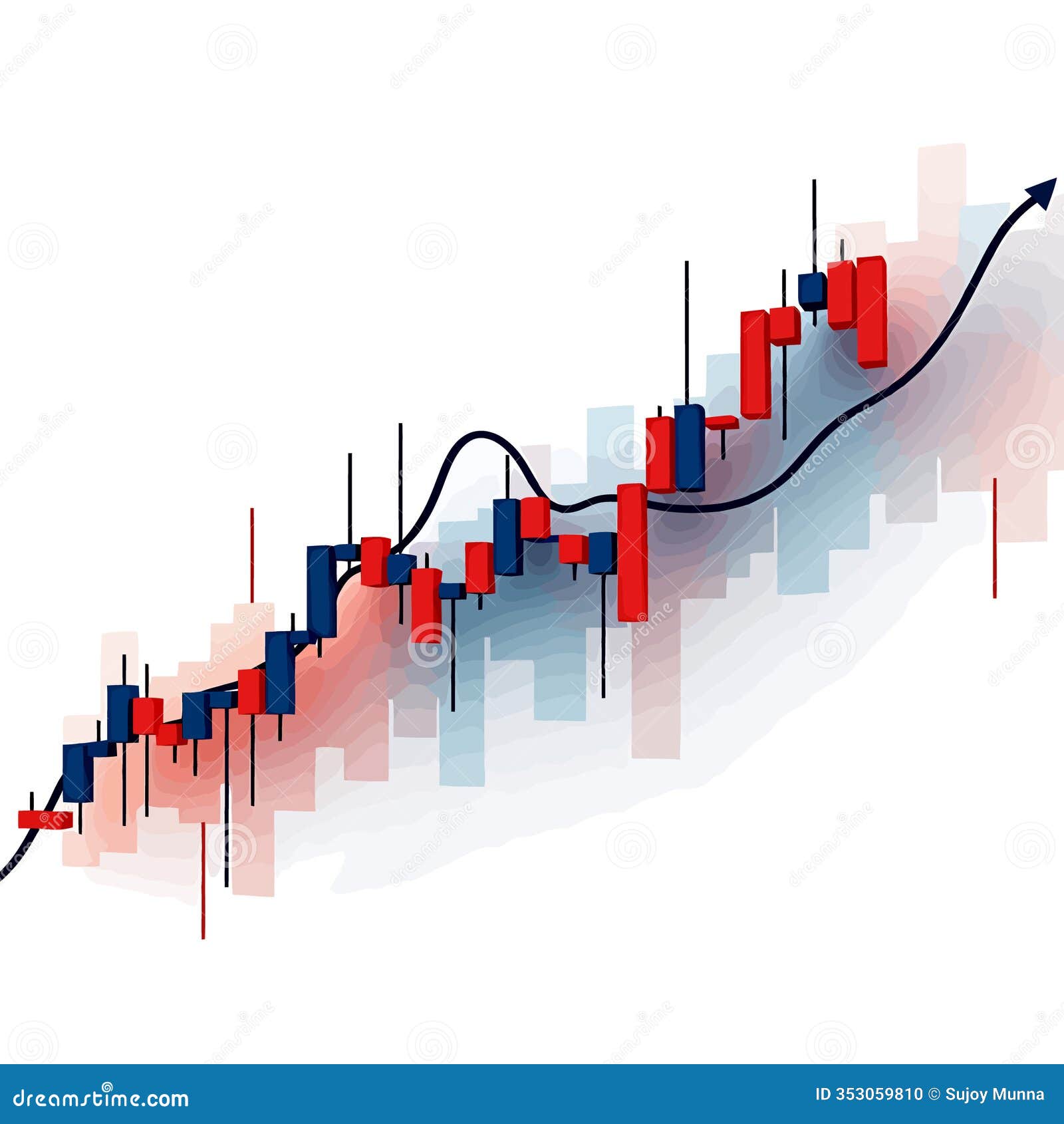 A Red and Blue Chart with a Line Graph Stock Vector - Illustration of ...
