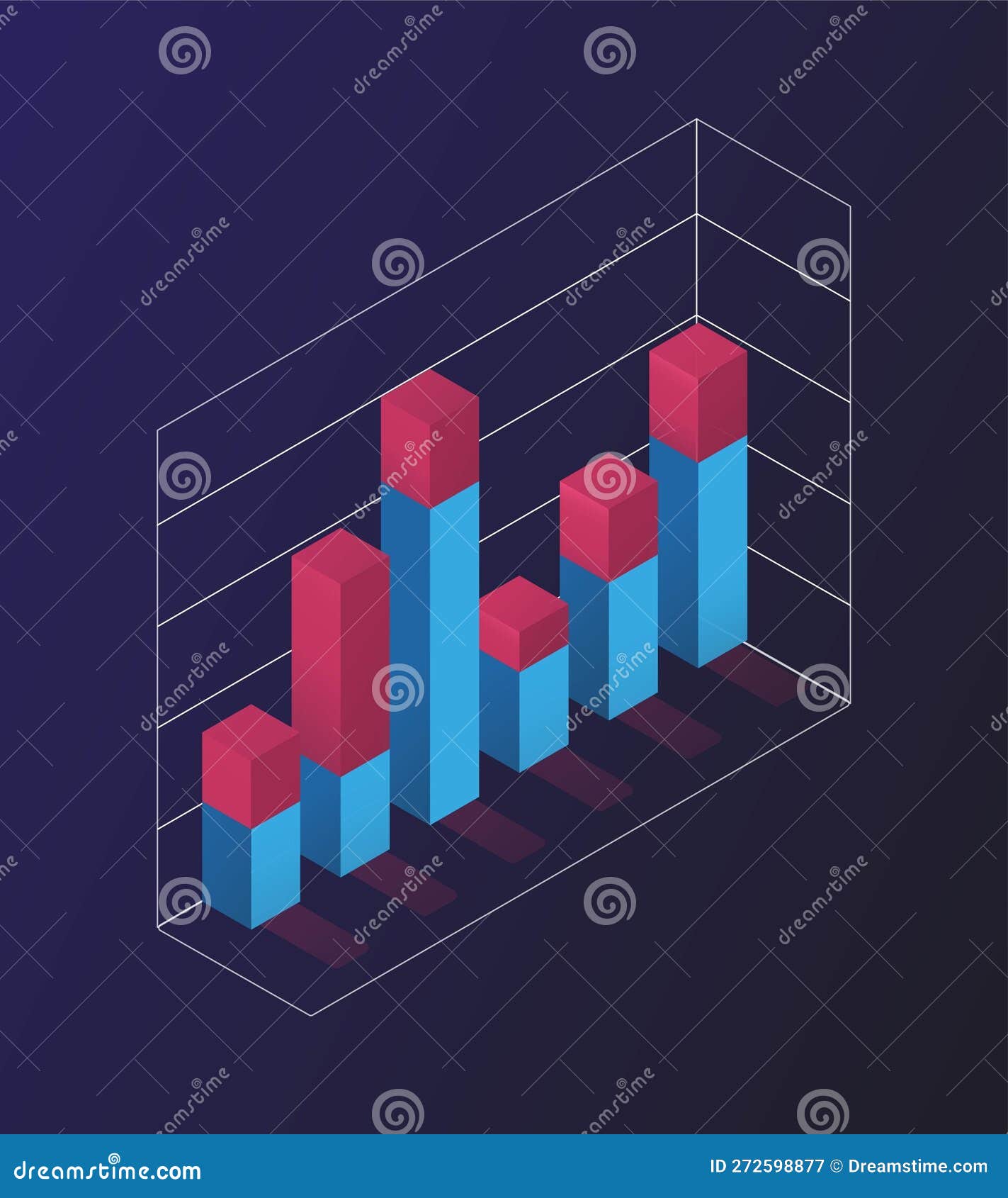 Red and blue charts stock vector. Illustration of creative - 272598877
