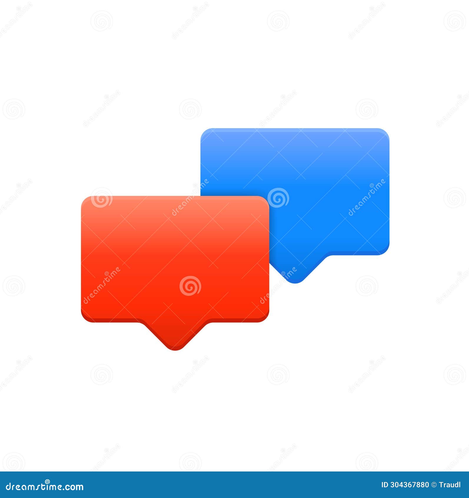 Red and Blue Chat Bubbles. UI Design Icon. Vector Illustration of Chat ...