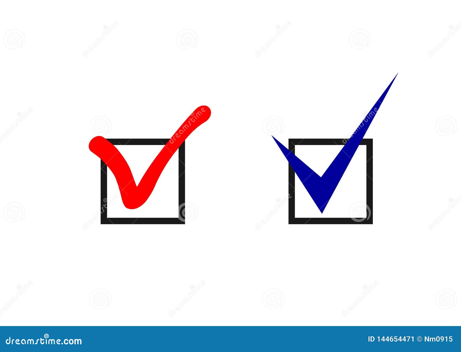 Red and Blue Check Mark Icon Stock Vector - Illustration of correct ...