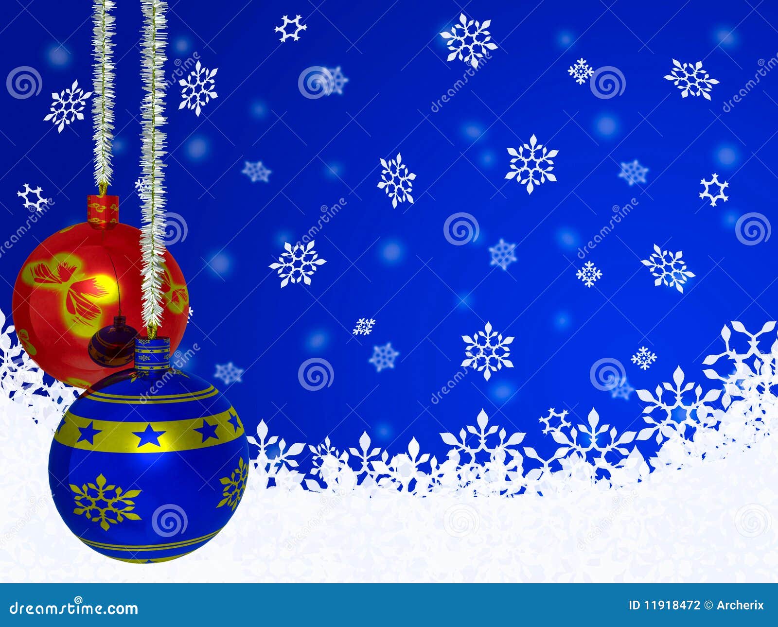 Red and Blue Christmas Balls Stock Illustration - Illustration of ...