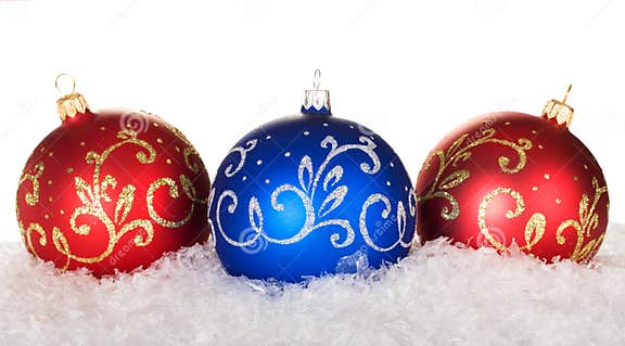 Red and Blue Christmas Balls Stock Image - Image of glass, sphere: 27619103