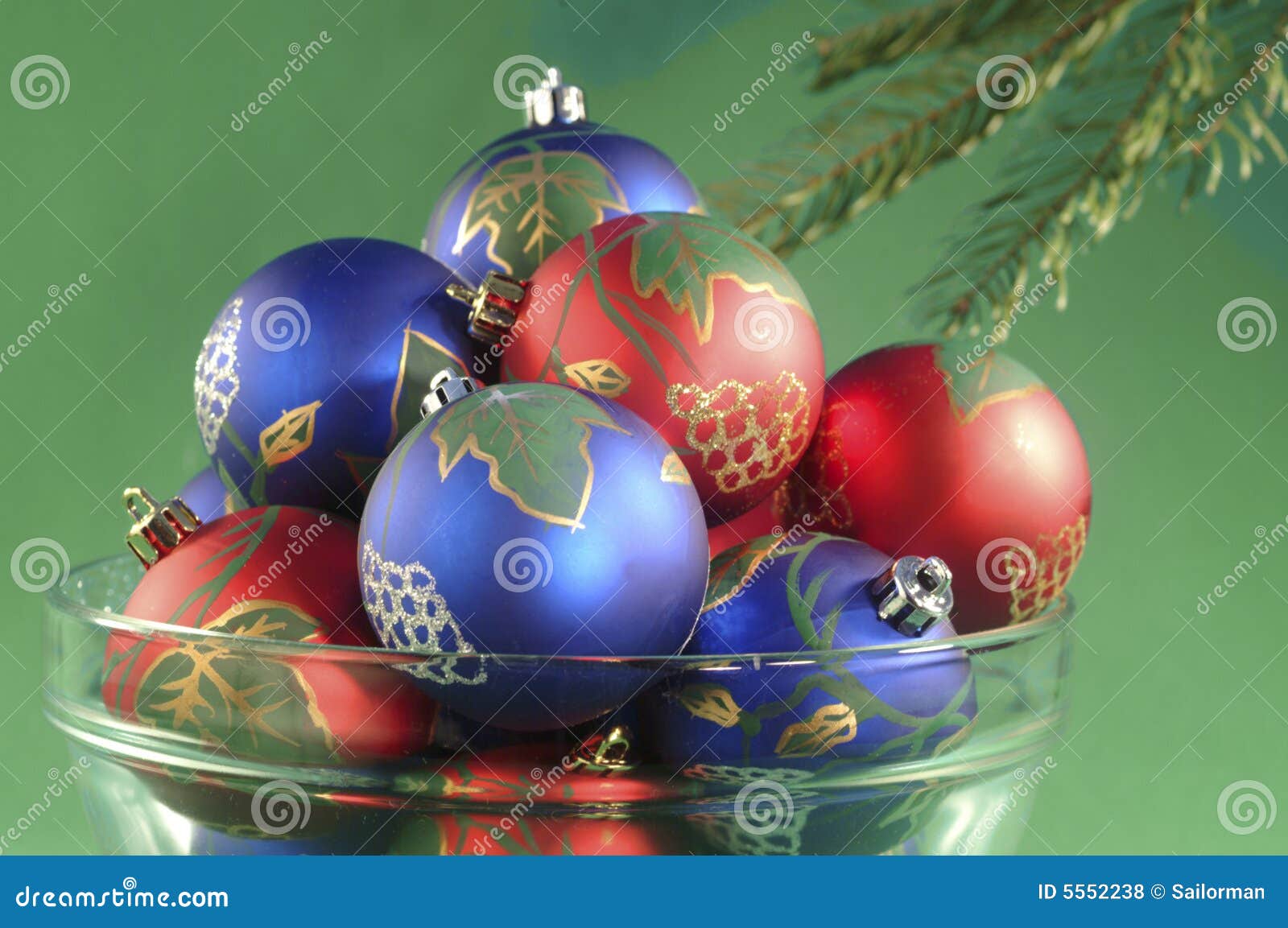Red and Blue Christmas Ornaments Stock Photo - Image of decorations ...