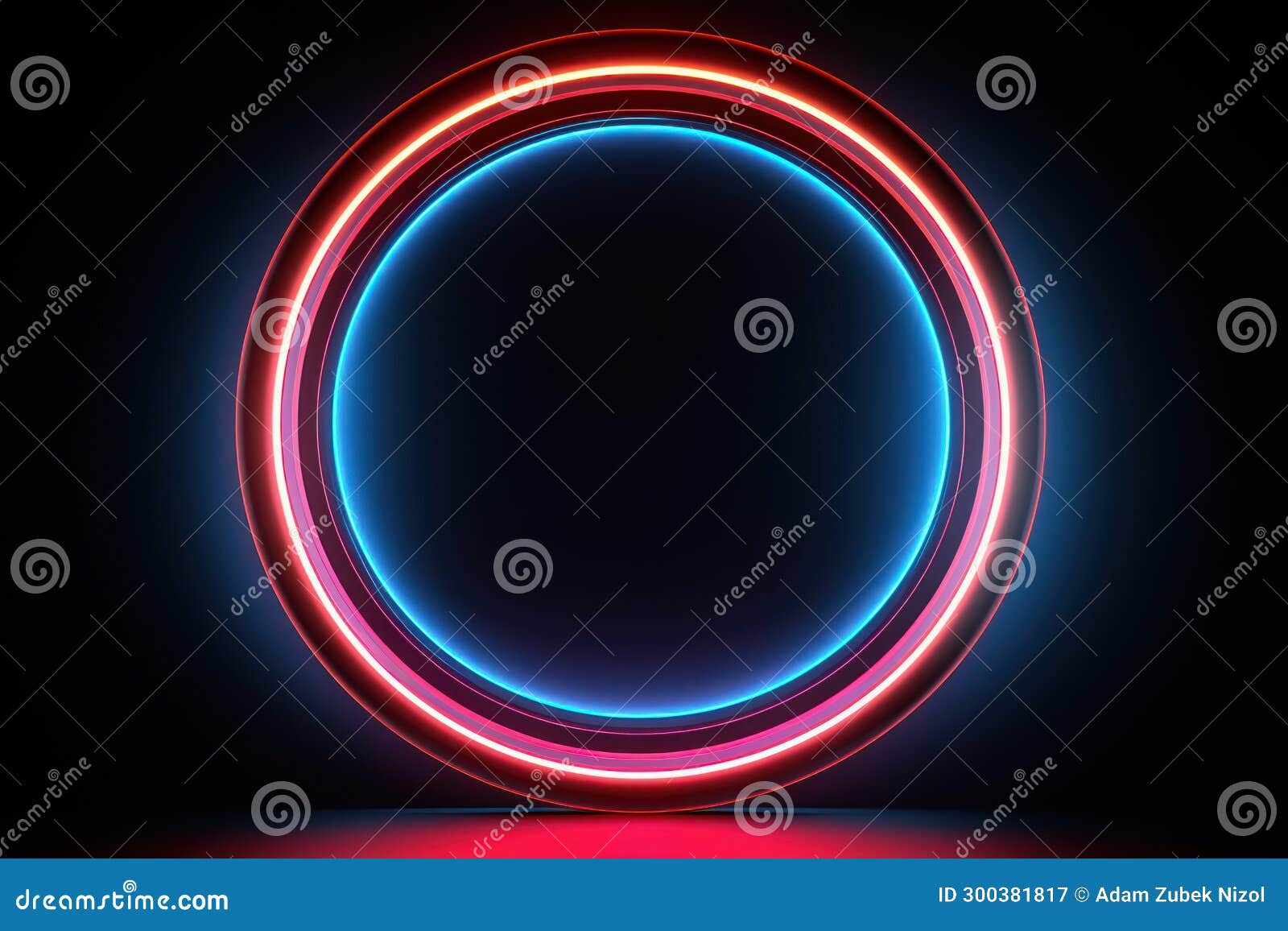 A Red and Blue Circle with a Black Background Stock Illustration ...