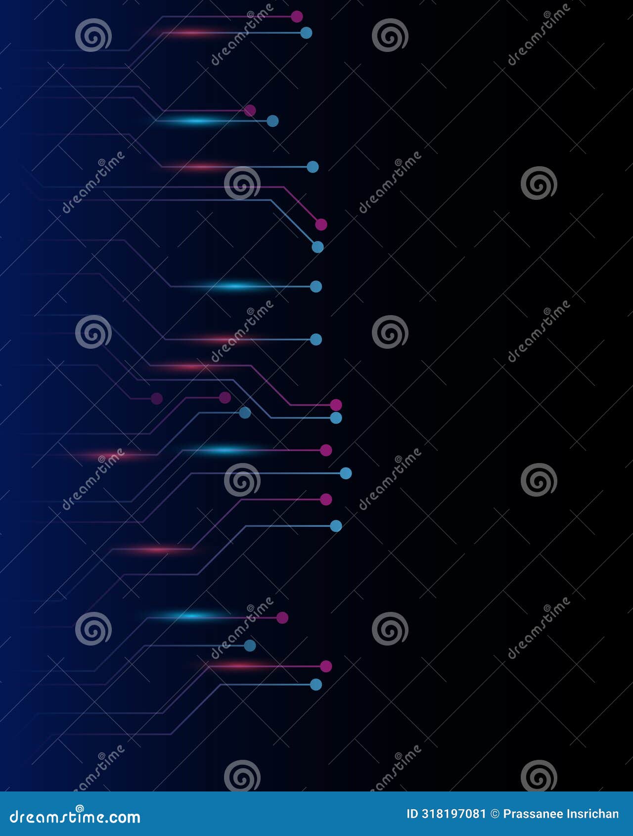 Red and Blue Circuit Board Background. Digital Technology, Big Data ...