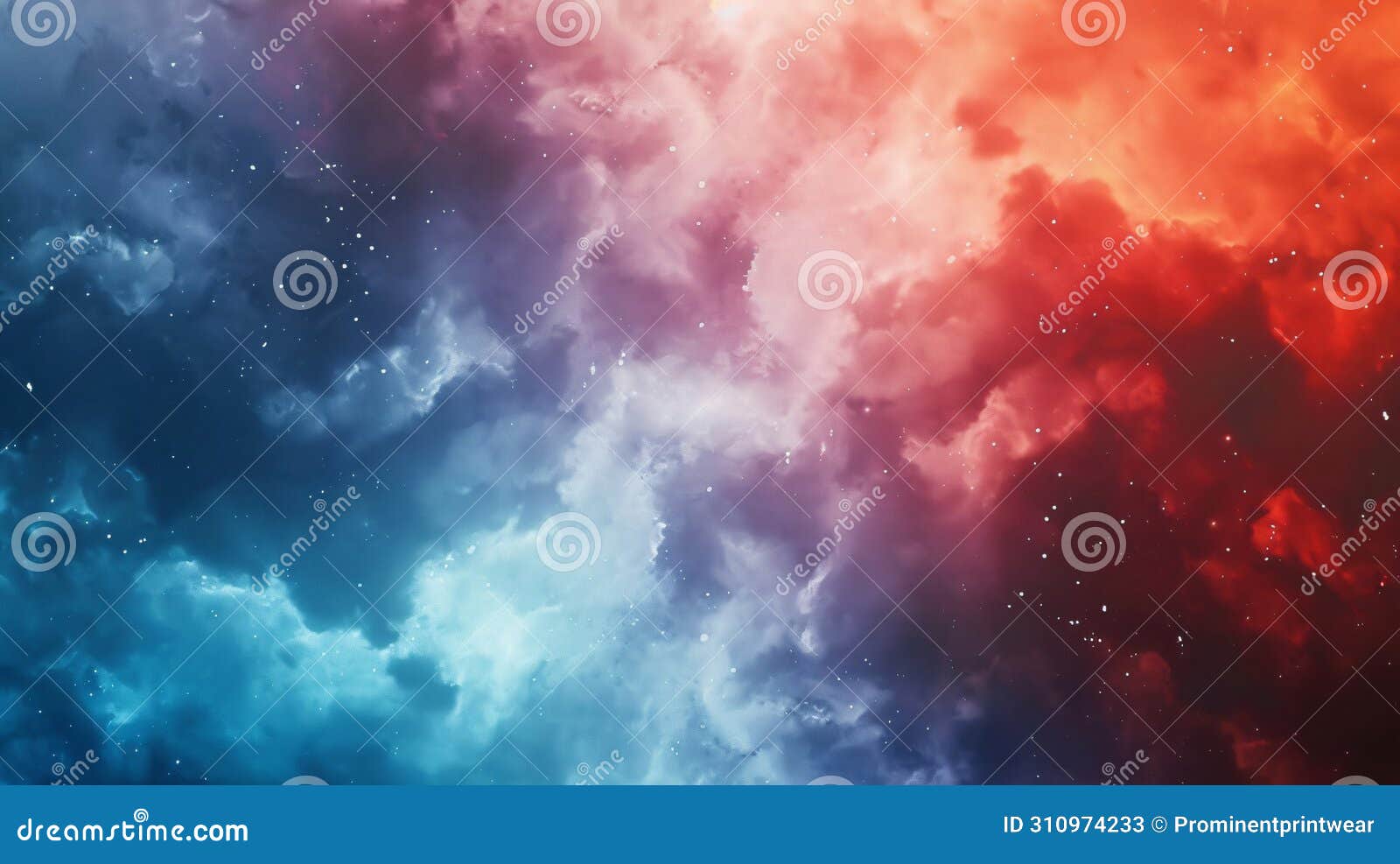 A Red and Blue Cloudy Sky Background with Stars Stock Illustration ...