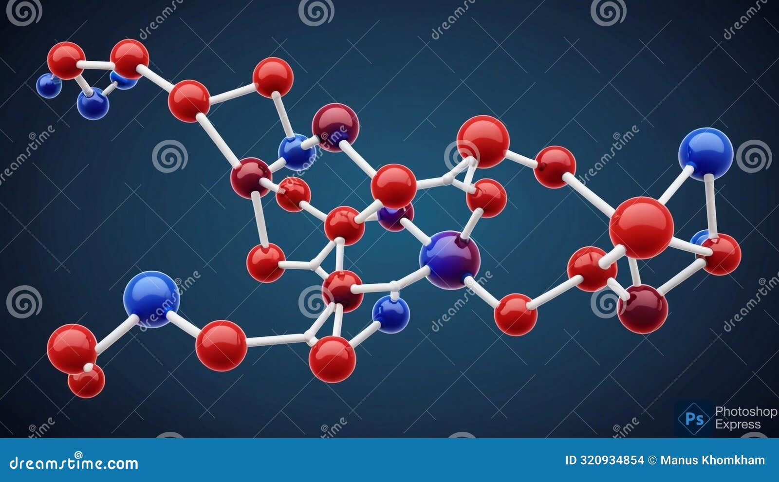 Red? and Blue Color of Molecule Generate Ai Stock Illustration ...