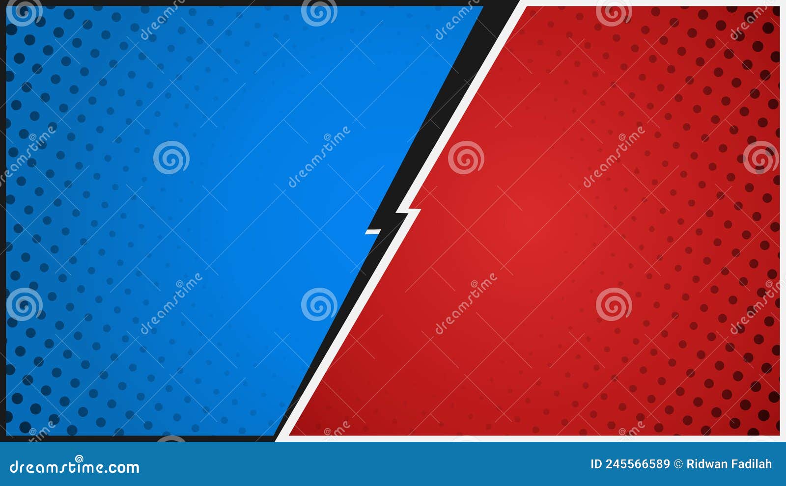 Blank Red and Blue Comic Style Background with Halftone Stock Vector ...