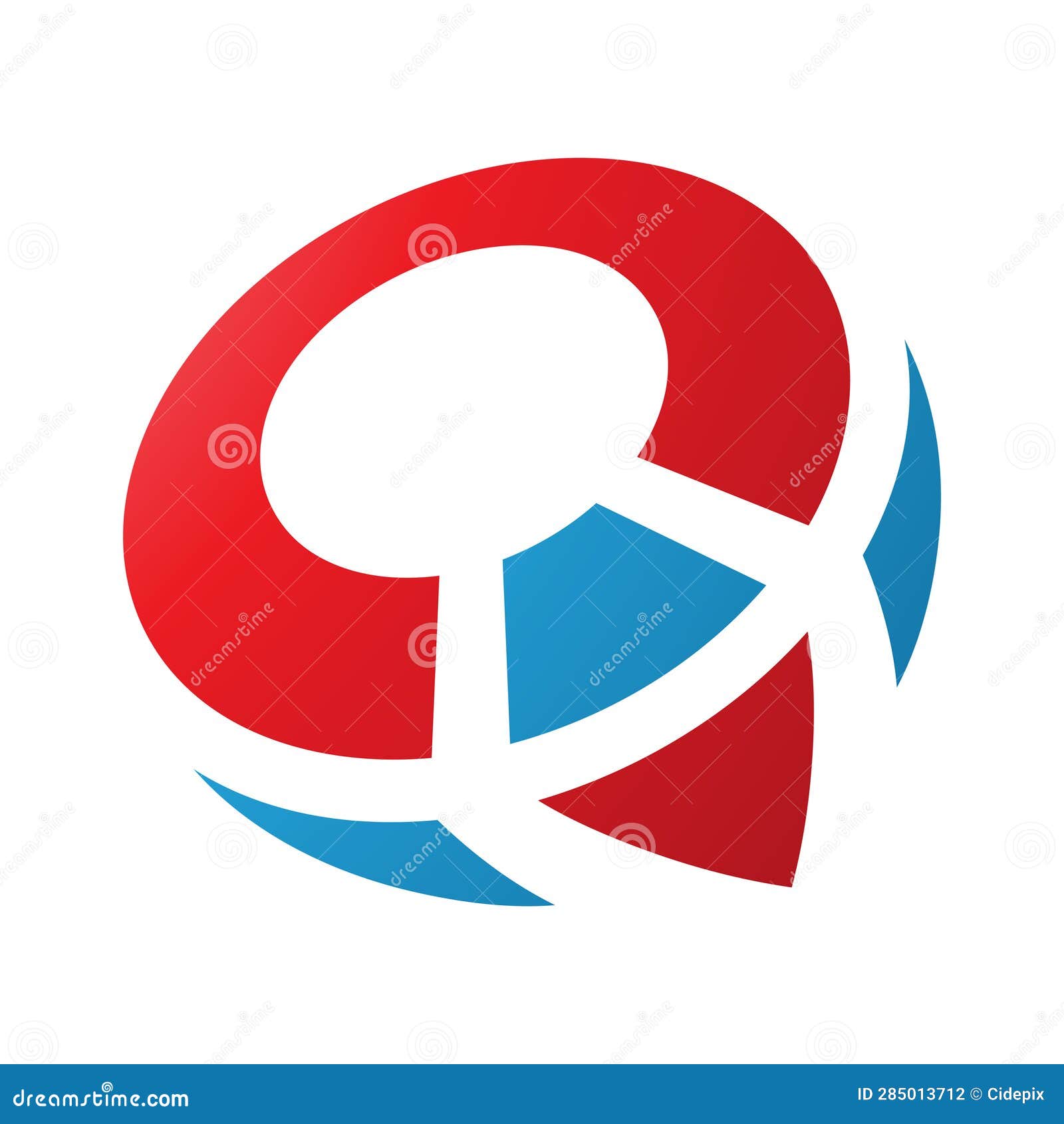 Red and Blue Compass Shaped Letter Q Icon Stock Vector - Illustration ...