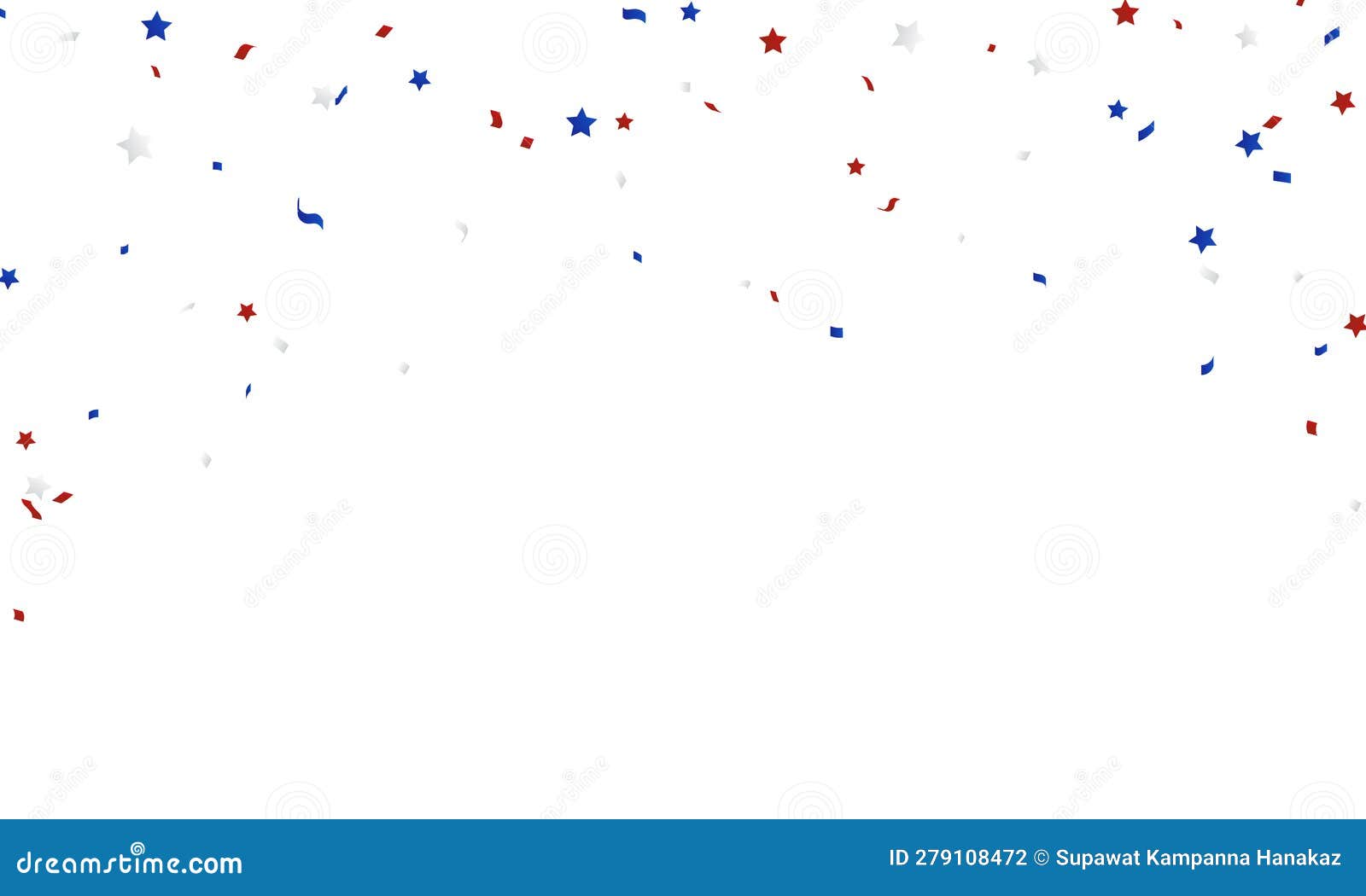 Red and Blue Confetti Background Flyer Illustration Vector Stock ...