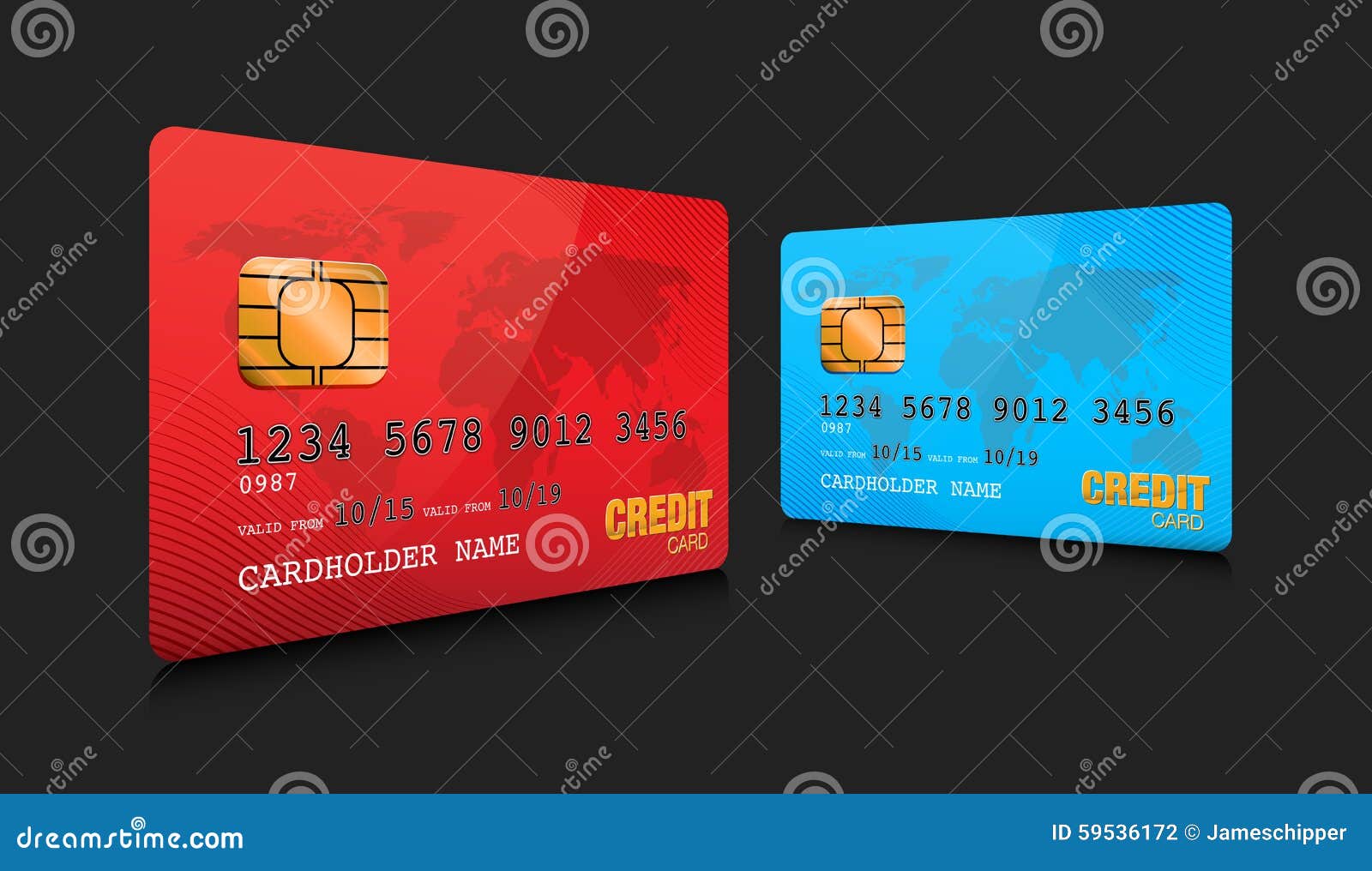Red and blue credit card stock vector. Illustration of paying - 59536172