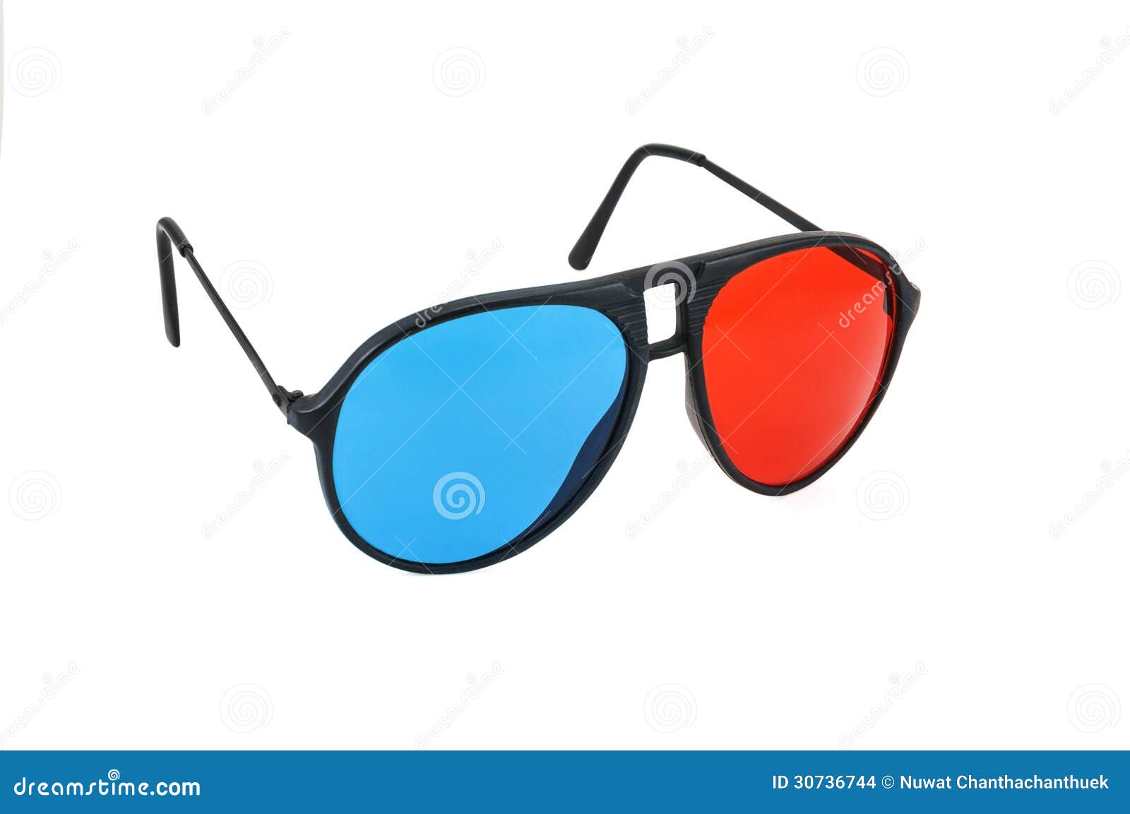 Red and Blue 3D Glasses Isolated Stock Photo - Image of film, illusion ...