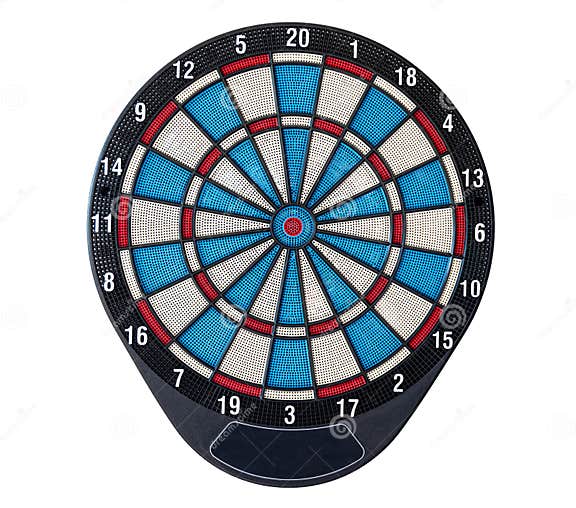 Red and Blue Dartboard Isolated on White Background Stock Photo - Image ...