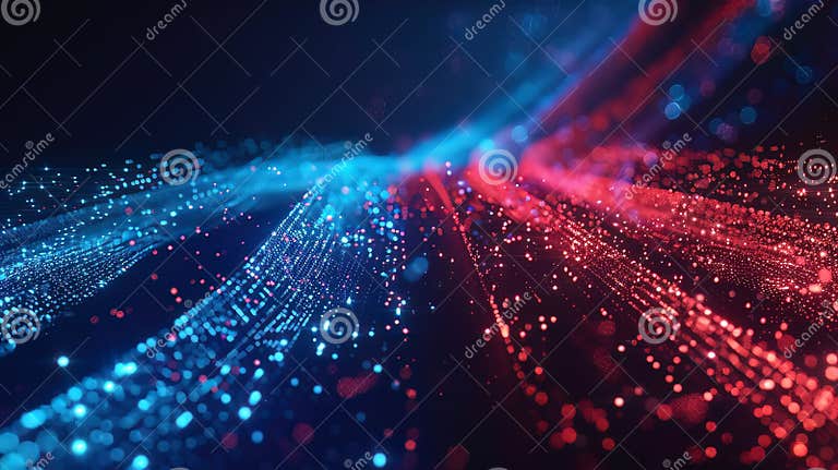 Red and Blue Data Streams with Rising Arrows the Pulse of Vibrant ...