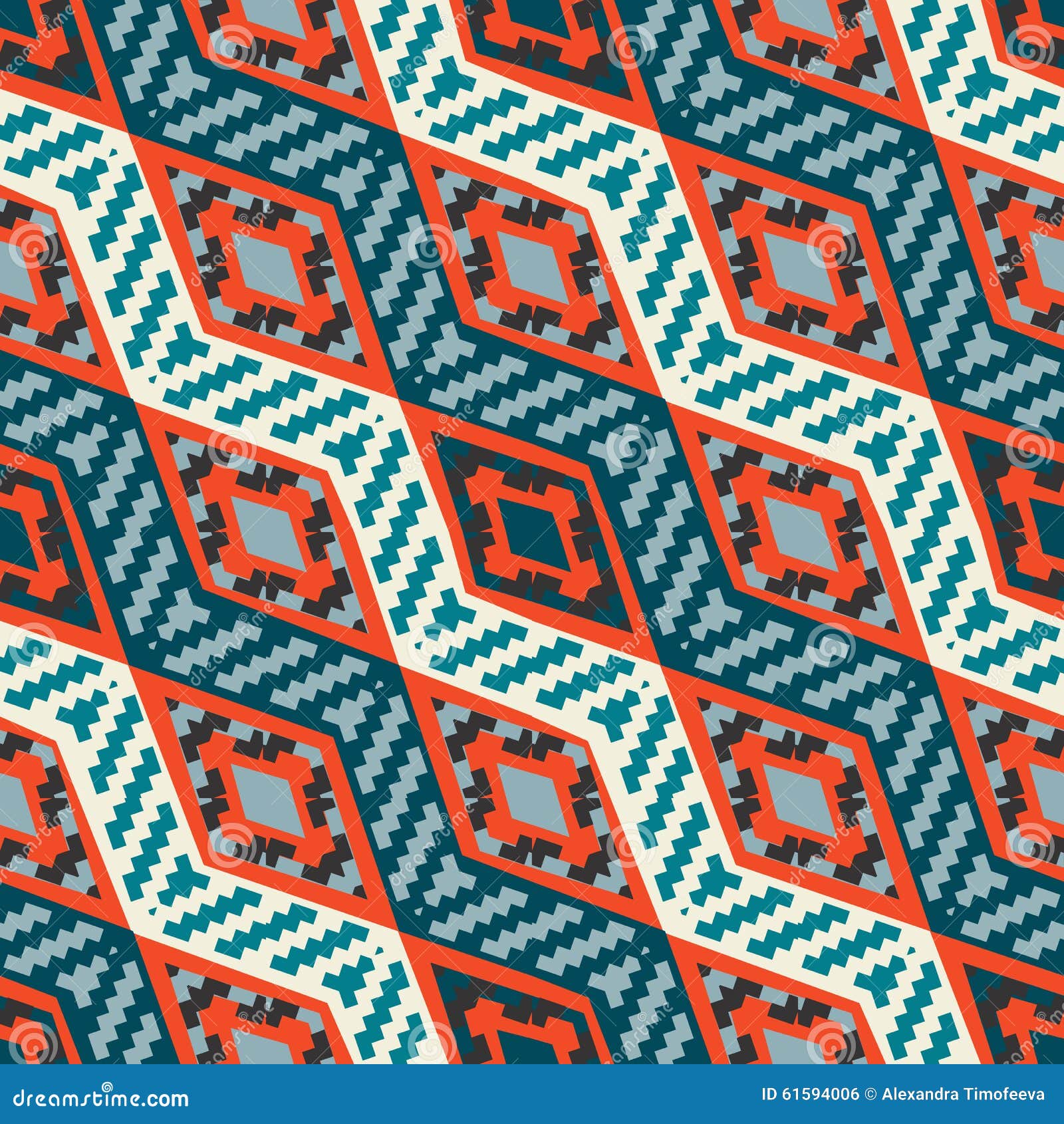 Red and Blue Diagonal Stripped African Geometric Stock Vector ...