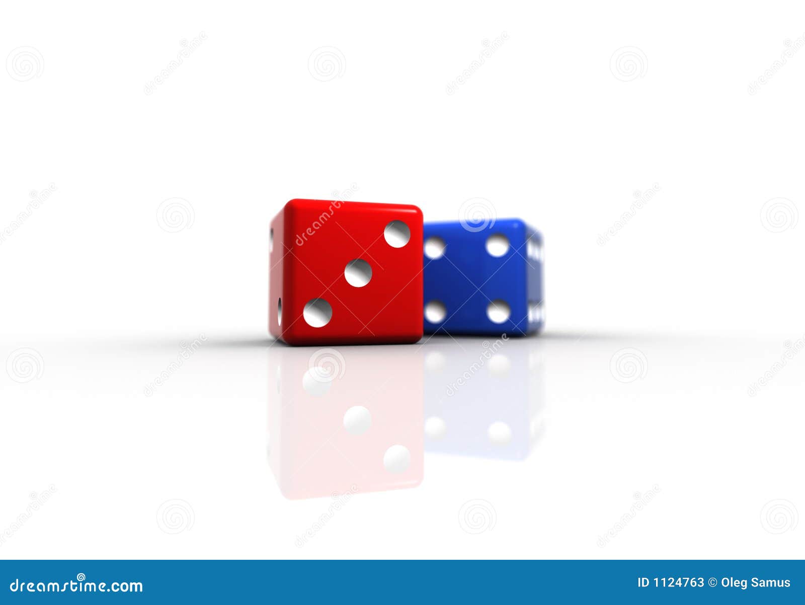 Red and Blue Dice stock image. Image of artificial, three - 1124763
