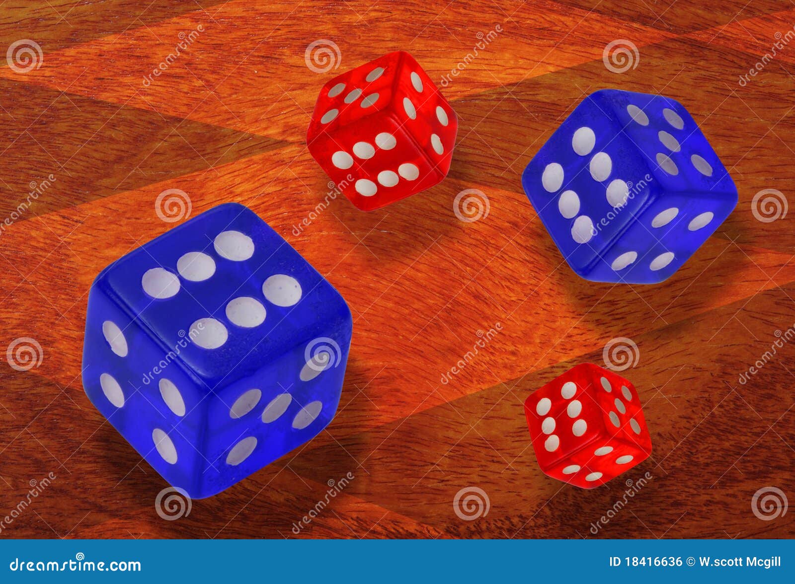 Red and blue dice stock illustration. Illustration of wooden - 18416636