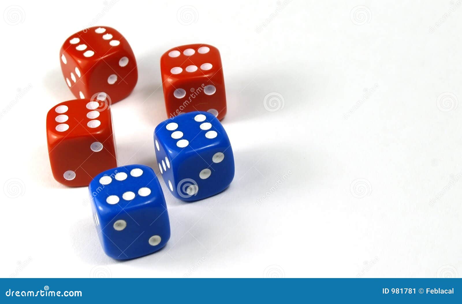 Red and blue dice stock image. Image of dude, lose, fragil - 981781