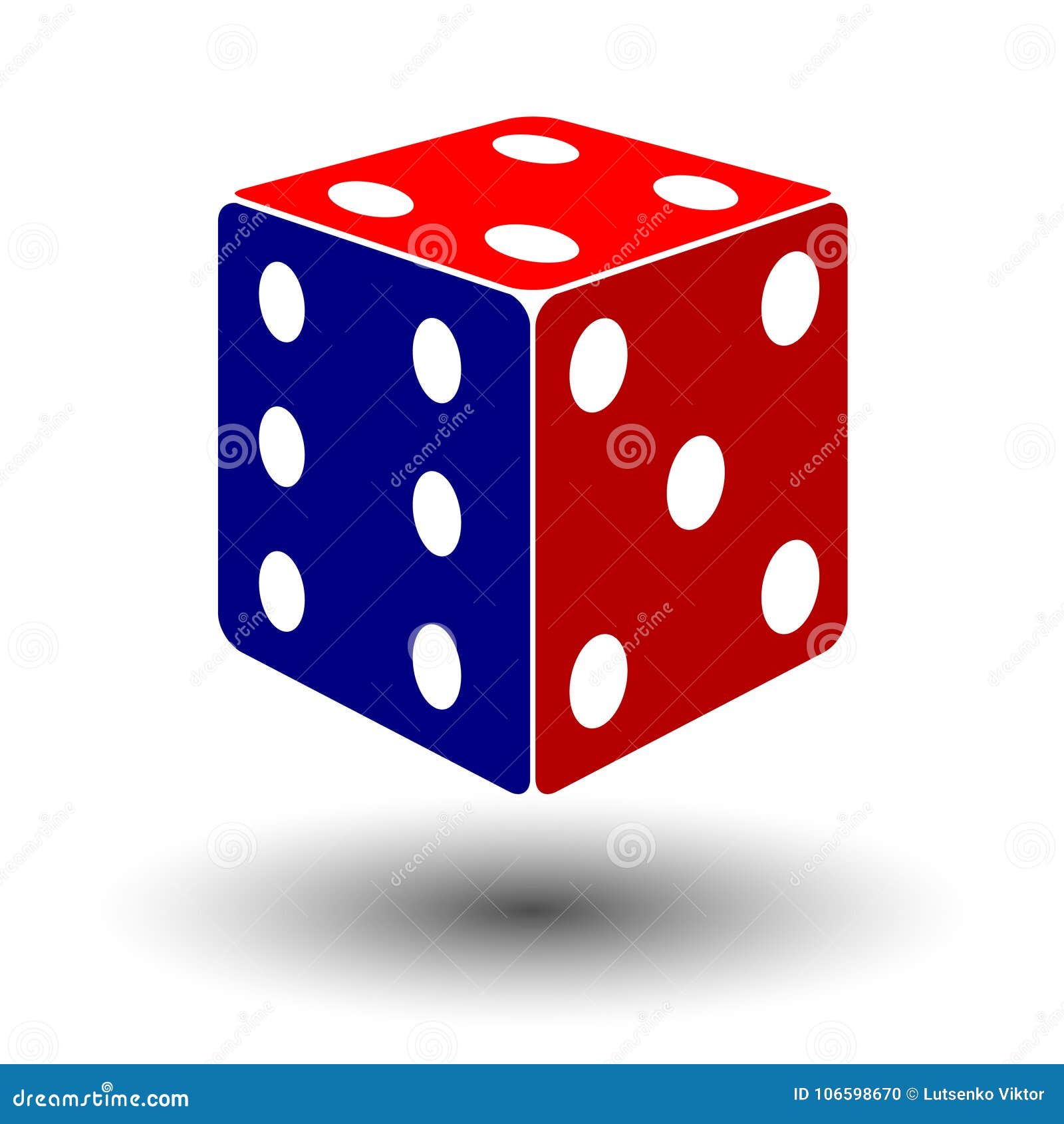 Red-blue dice stock illustration. Illustration of abstract - 106598670