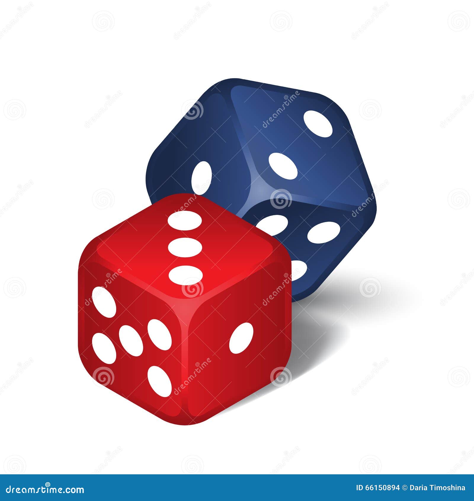 Red and blue dices stock vector. Illustration of pair - 66150894