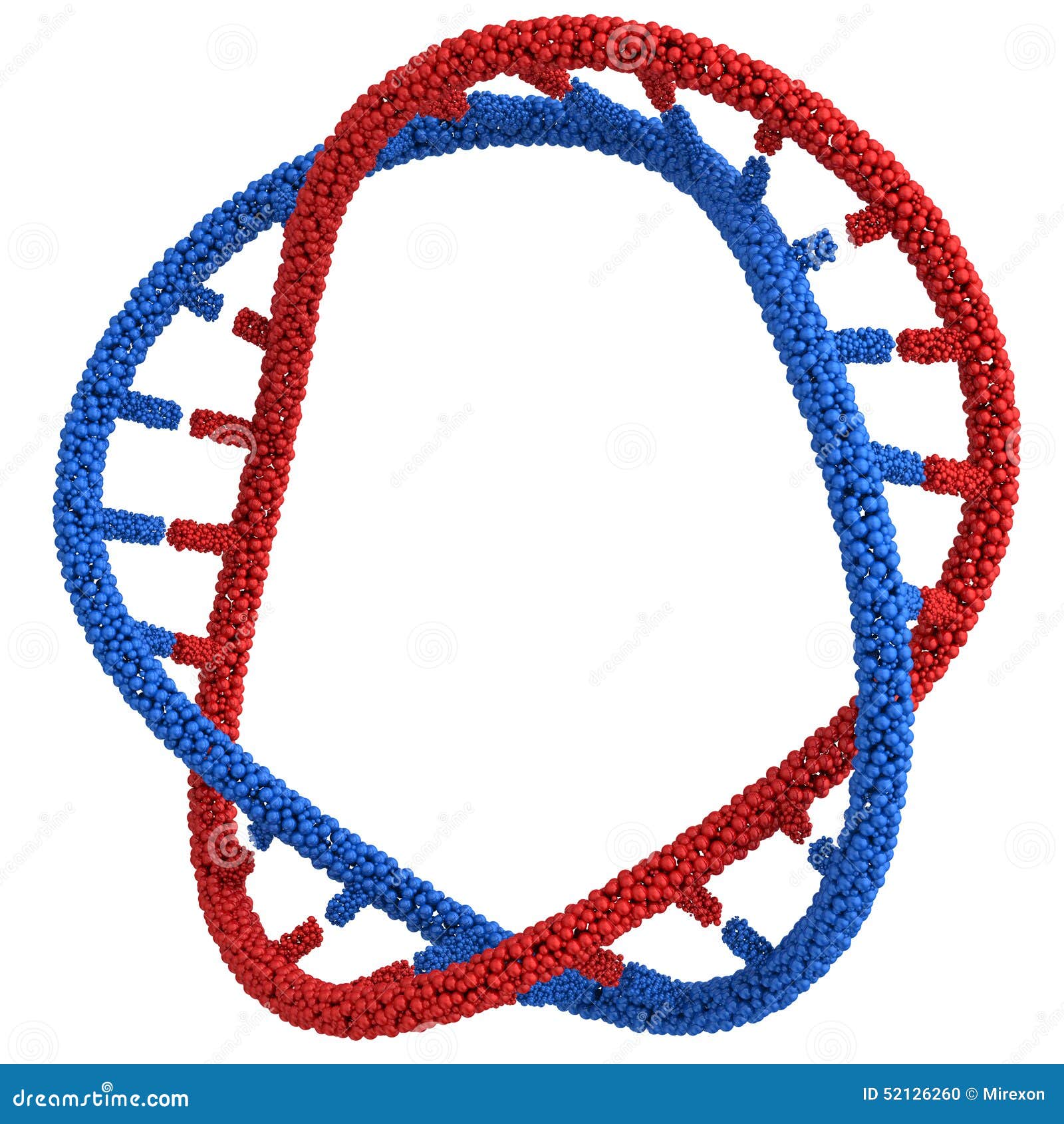 Red and Blue DNA Molecule in a Circle Close-up Stock Photo - Image of ...