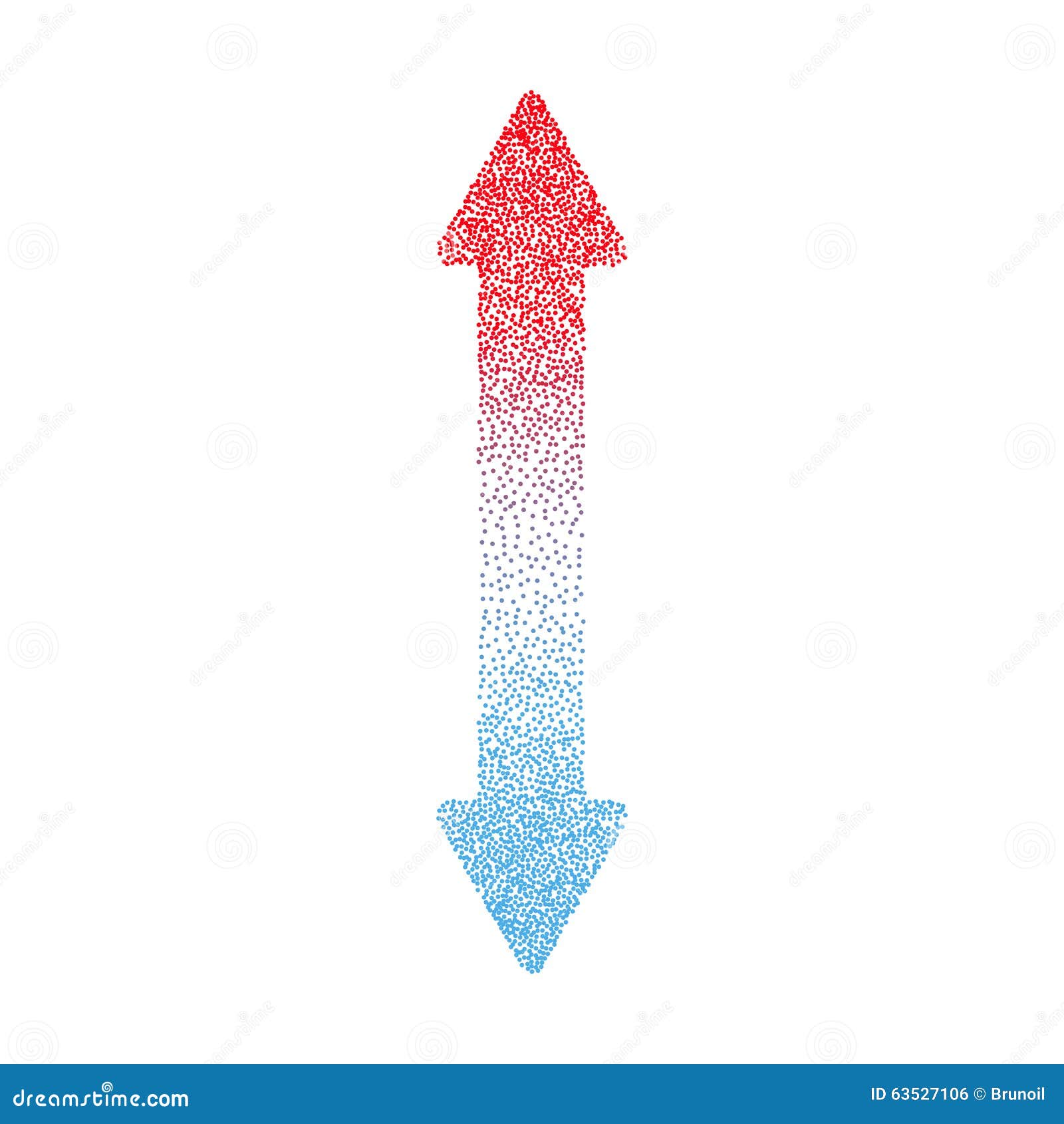 Red and Blue Double Arrow stock vector. Illustration of blue - 63527106