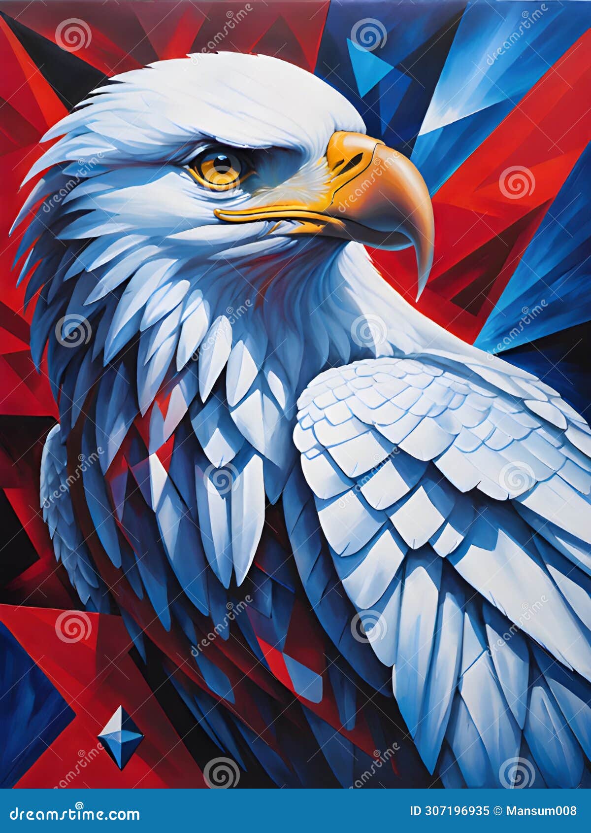 Red and Blue Eagle Head Abstract , Illustration Stock Illustration ...