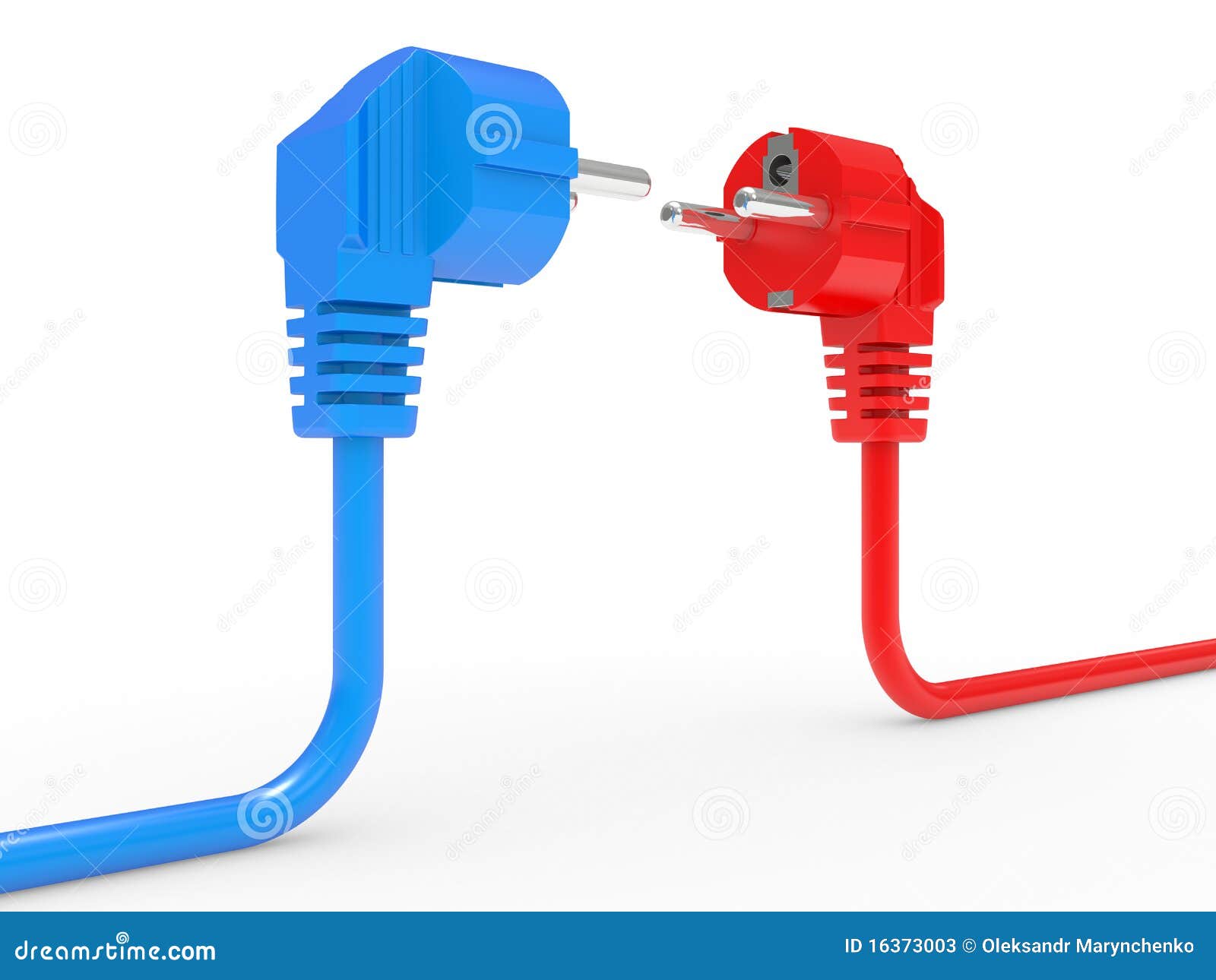 Red and blue electric plug stock illustration. Illustration of concept ...