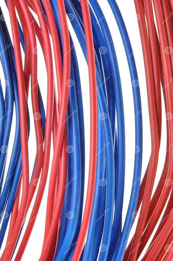 Red and Blue Electrical Power Cables Stock Photo - Image of connect ...