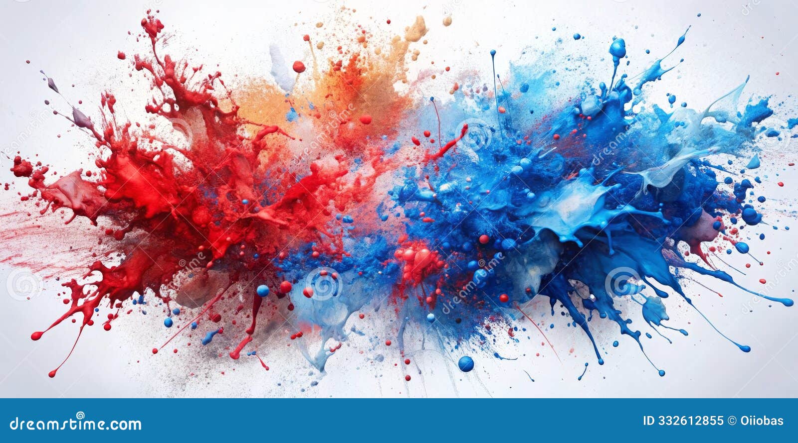 Red and Blue Exploding Paint Splashes a Compositional Symphony of Chaos ...