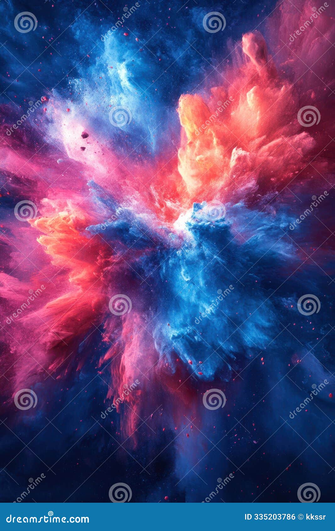 Red Blue Explosion, Vibrant Digital Artwork Showcasing a Dynamic ...