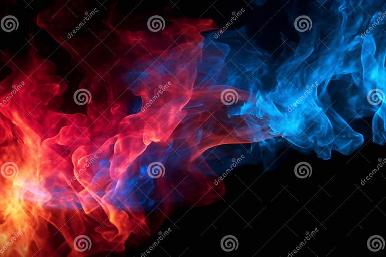 Red and Blue Fire on Balck Background Stock Illustration - Illustration ...