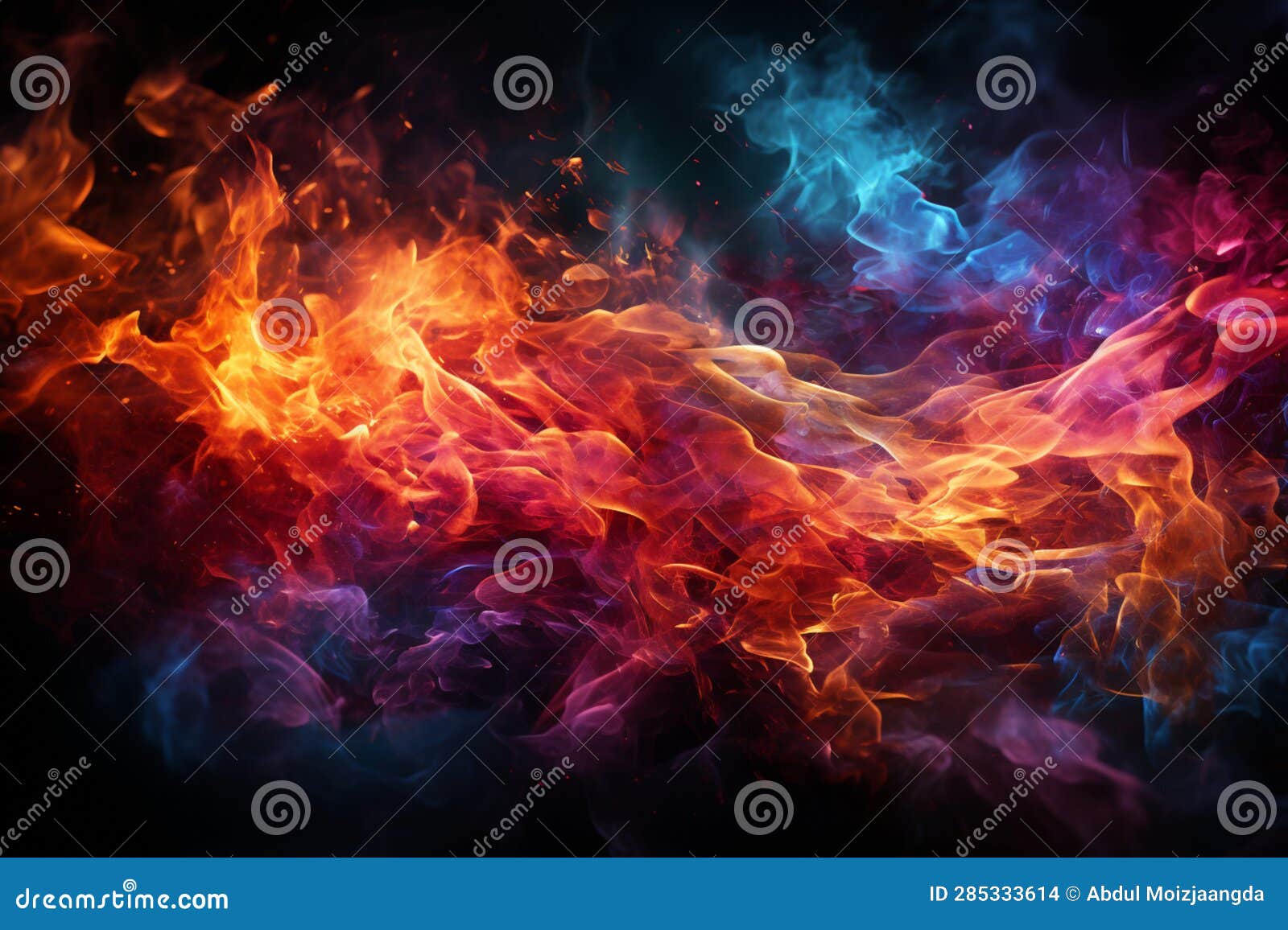 Red and Blue Fire on Balck Background Stock Illustration - Illustration ...